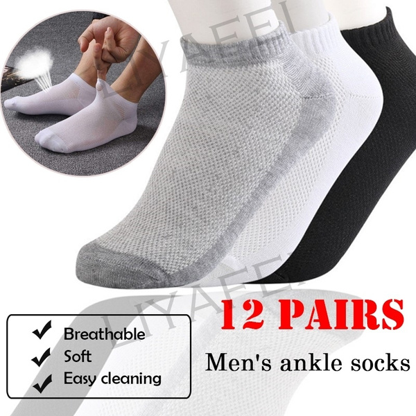 12 Pairs Breathable Stretch Socks Classic Unisex Comfortable Socks ...