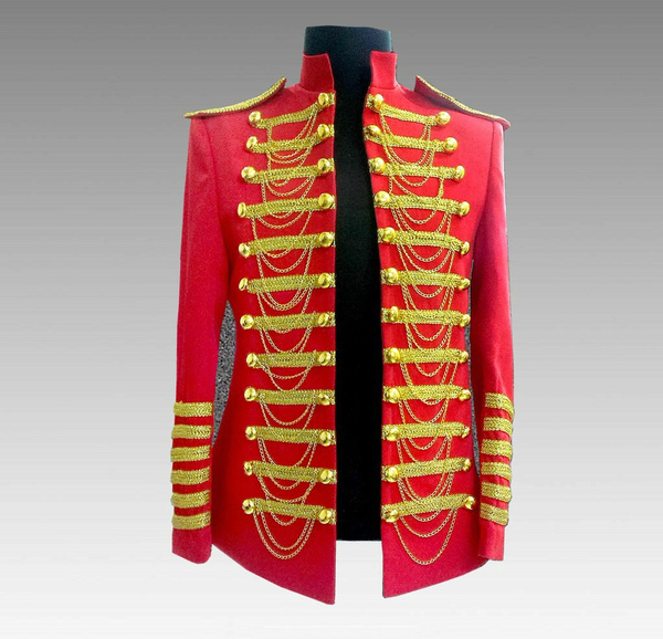Golden Punk Suit Night Club Male Singers Rock Clothes Mens Suits Stage ...