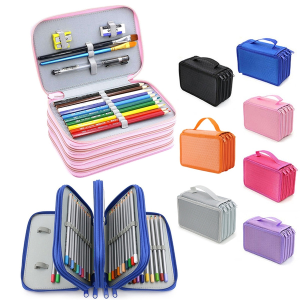 72 Holes 4 Layers Pencil Case For School Student Oxford Bag Marker
