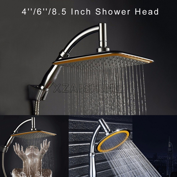 Chrome ABS Rainfall Shower Head Faucet Extension with Shower Arm and ...