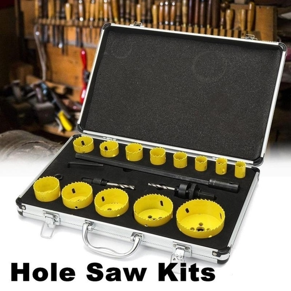 17PCS/SET Metal Circular Round Drill Cutting Steel Hole Saw Cutter Tool ...