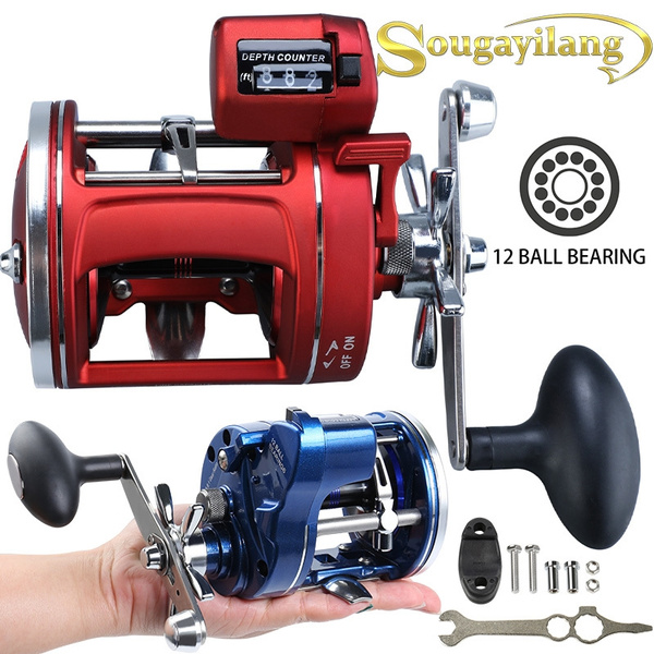 Saltwater Trolling Fishing Reel Electric Depth Left Right Hand Round ...