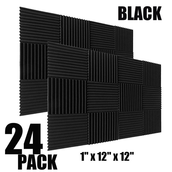 12Pack/24 Pack Black Soundproofing Foam Acoustic Wall Panel Sound ...