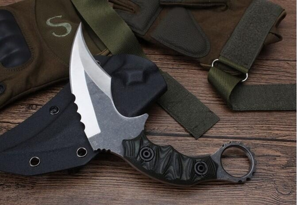 Theone Grim Reaper Claw Knife Karambit Skull 6HRC Fighting Claw Knife ...