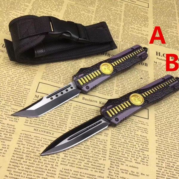 Spring Assisted Pocket Knives OTF Automatic Open Fast Blade Tactical ...