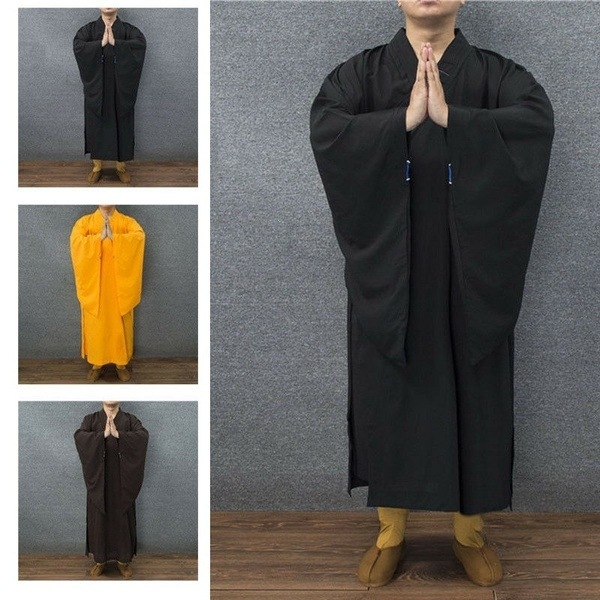 Buddhist Monk Dress Robe Shaolin Gown Frock Long Meditation Martial ...