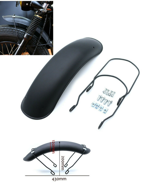 Motorcycle Retro Black Metal Front Wheel Fender Mudguard Guard Cover ...
