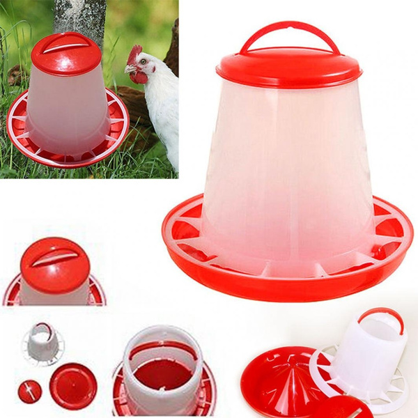 Practical Plastic Chicken Quail Poultry Chick Hen Drinker Food Feeder ...