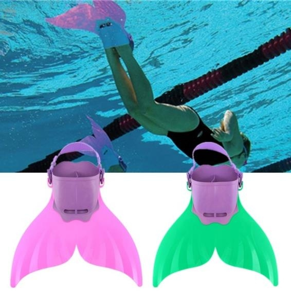 Adjustable Mermaid Tails Girls Swim Fin Training Monofin Swimming Foot ...