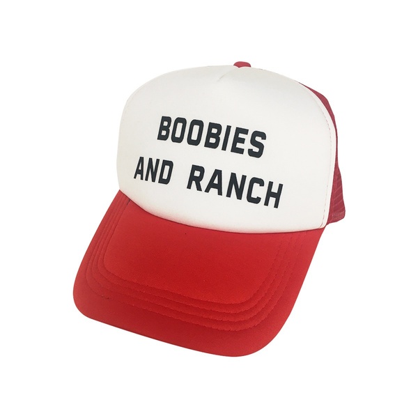 Boobies And Ranch Red And White Trucker Hat Wish
