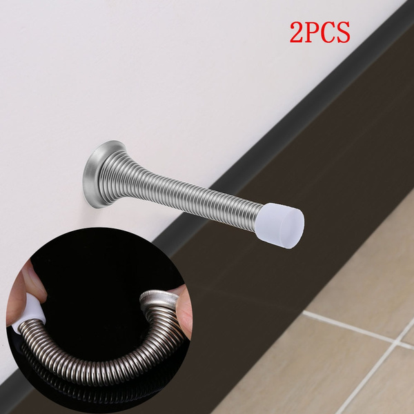 2pcs 85 mm Spring Door Stop Metal Door Stoppers with Screws and Base ...