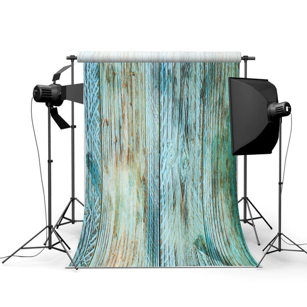 Blue Wood Board Wall Photography Background Vinyl Backdrop For Studio ...