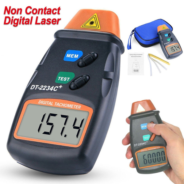 Non Contact Digital Laser LCD Photo Tachometer RPM Tach Meter Motor ...