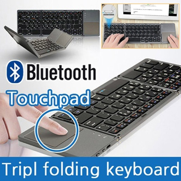 Universal Foldable Bluetooth Keyboard QWERTY With Touchpad USB Charging ...