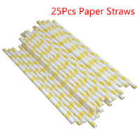 25Pcs Lemon Printed Fruit Paper Drinking Straws Wedding Favor Birthday ...