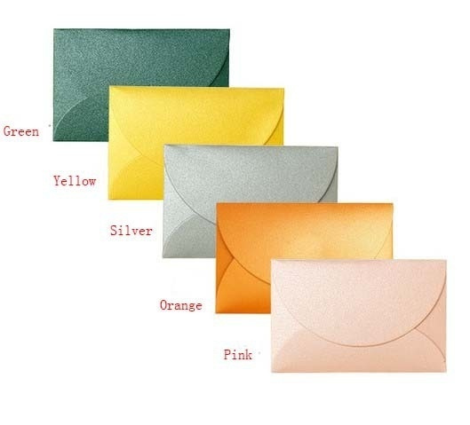 50 Pieces Vintage Small Colored Pearl Blank Mini Paper Envelopes ...