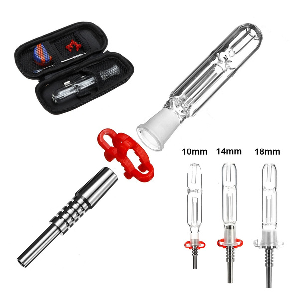 MINI 10/14/18mm Glass Bubbler Oil Rig Kit Concentrate Honey Dab Straw ...