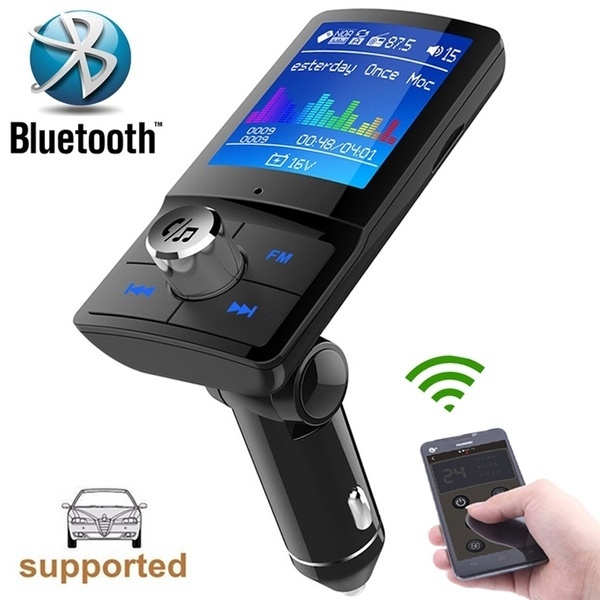 Bluetooth LCD Colorful Screen Car Wireless FM Transmitter Modulator Car ...