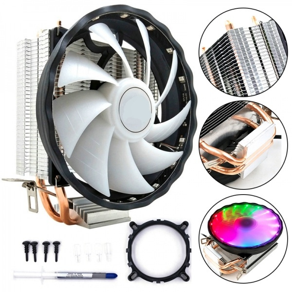 RGB LED Heatsink Cooling Fan Silent CPU Cooler For Intel LGA 1150/1151 ...