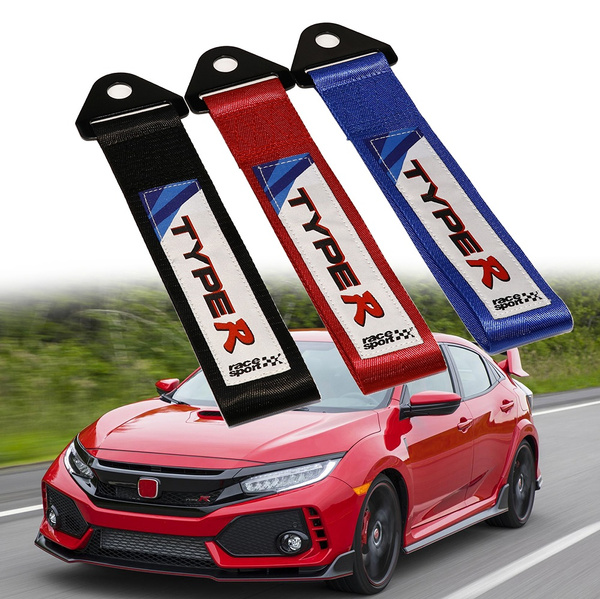 JDM High Strength TYPE R Racing car tow strap/tow ropes/Hook/Towing ...