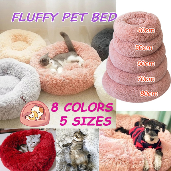 Pet Blanket Soft Bed Sleeping Kennel Cat Litter Round Plush Nest Pad ...