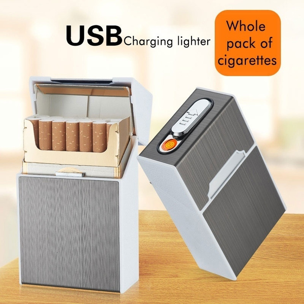 Fashion Portable Automatic Cigarette Case Box Electronic Lighter ...