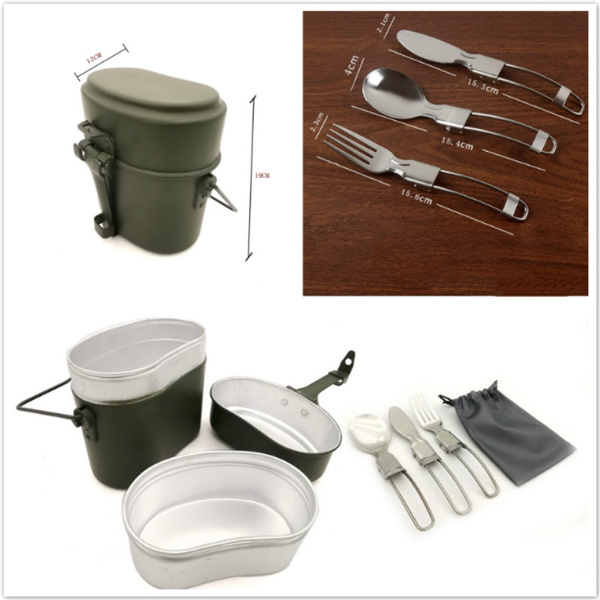 Folding Cooking Camping Mini Cookware Backpacking Cooking Tool Set ...