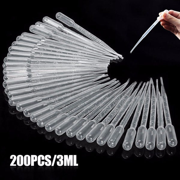 200Pcs 3ml Transparent Plastic Disposable Transfer Urine Pipettes ...