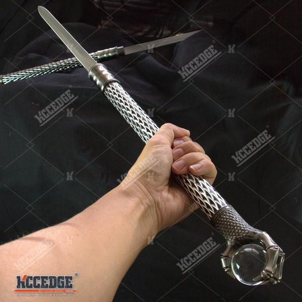 29.75" Double Blade Steel Fantasy Dragon Dagger with Crystal Ball Claw ...