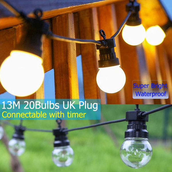 LED globe Festoon string light 13M(42.9FT)20bulbs outdoor Connectable ...