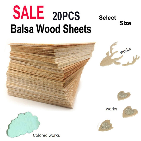 Pack of 20 Super Light Wood Sheet 4-inch x 0.04-inch Balsa Woods for ...