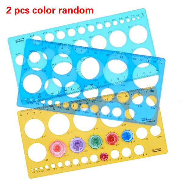 2 Pcs Quilling Ruler Template Tool Kit Circle Size Origami Paper ...