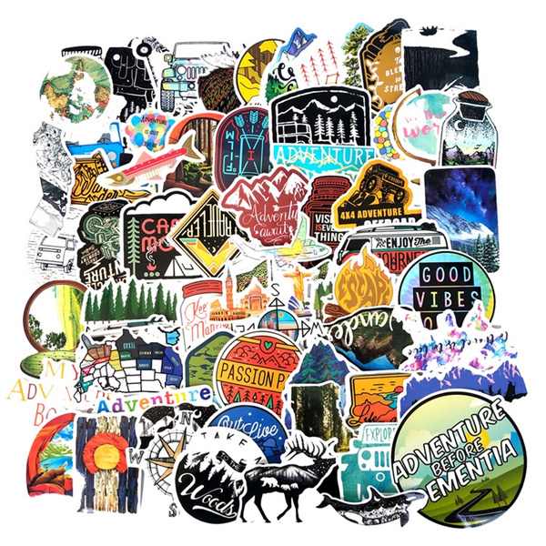 20/40/65Pcs Outdoor Adventure Stickers Explore Nature Climbing Camping ...