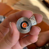 Vinyl Record Player Enamel Pins Vintage Record Player Brooch Badge Gift ...