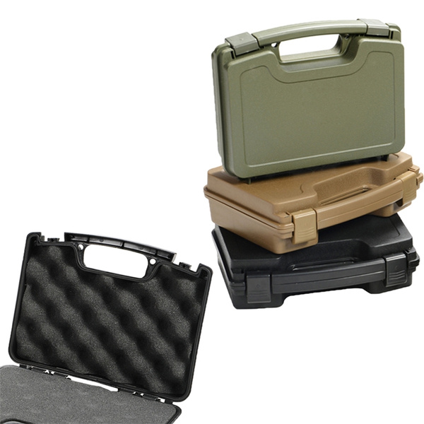 Tactical ABS Pistol Case Tactical Hard Padded Gun Storage Case ...