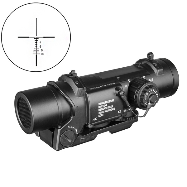 Quick Detachable Tactical 1x-4x Fixed Dual Role Optic Rifle Magnificate ...