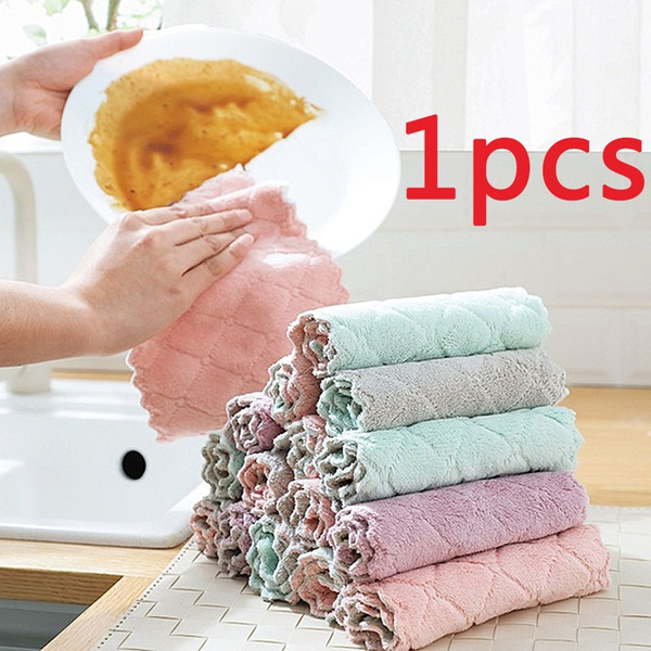 High Efficient Anti-grease Color Dish Cloth Fiber Washing Towel Magic ...