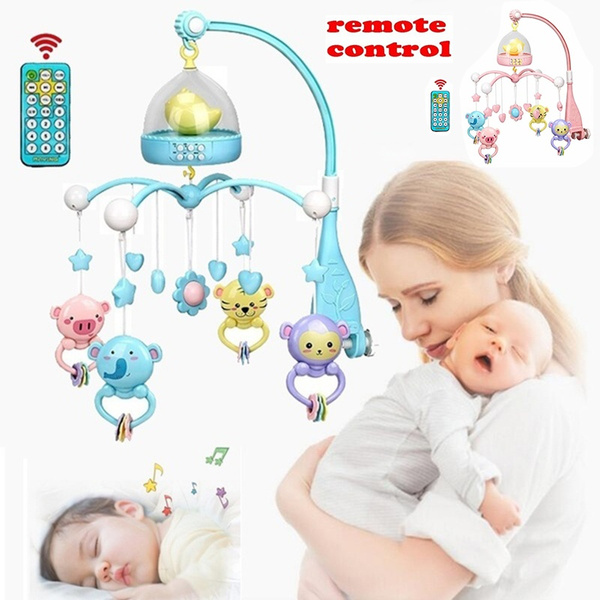 New Baby Crib Toy Musical Baby Crib Mobile Remote Controls Baby Bed ...
