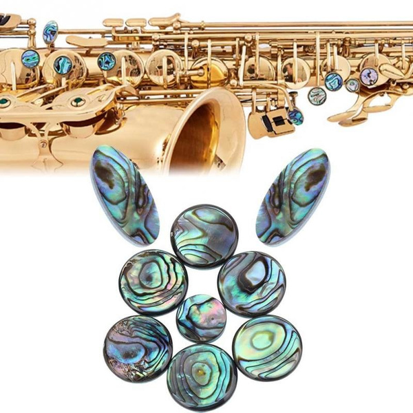 9pcs Sax Abalone Shell Key Buttons Saxophone Key Button Inlays Musical ...