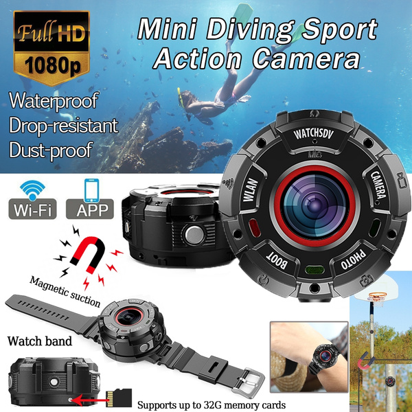 Mini Sport Action Camera HD1080P WiFi Waterproof 30M DV 153 Degree Wide ...