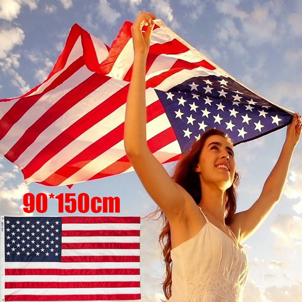 High Quality Double Sided Printed Polyester American Flag Grommets Fade ...