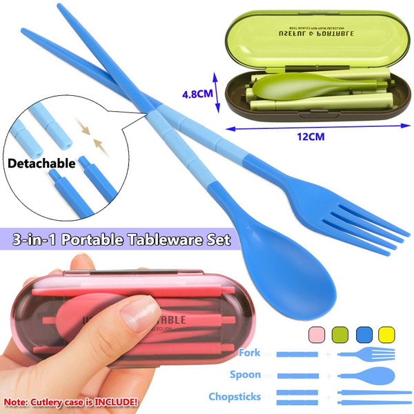 3-In-1 Portable Cutlery Set Outdoor Camping Picnic Detachable Spoon ...