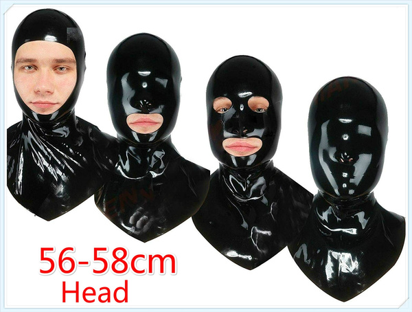 Latex Hood Unisex Rubber Mask Long Hangman's Mask withZipper Halloween ...