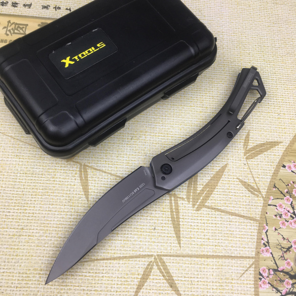 Kershaw 1225 Reverb XL Folding Pocket Knife ECD 3" Black Upswept Blade ...