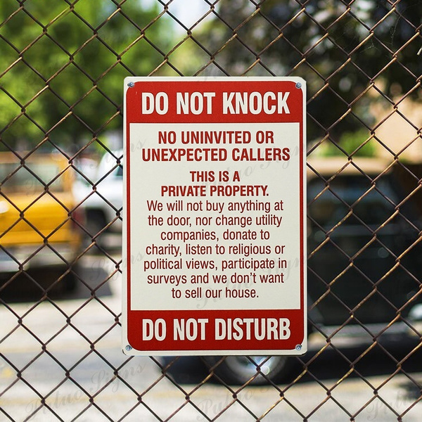 DO NOT KNOCK Warning Sign No Soliciting Sign Do Not Disturb Metal Sign ...