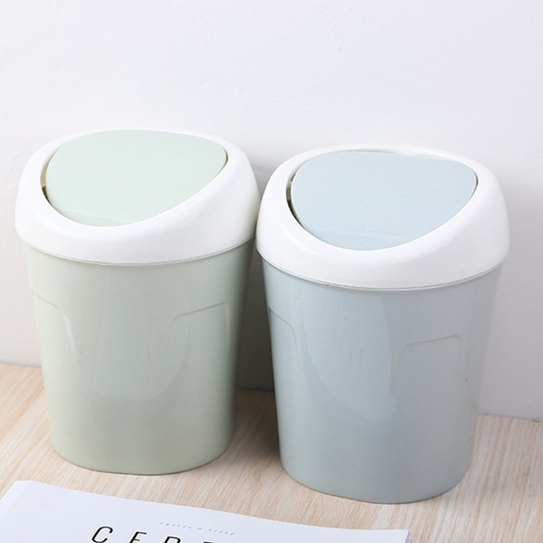1pc Desktop Waste Bins Mini Trash Can with Covered for Kitchen Living ... 1pc Desktop Waste Bins Mini Trash Can with Covered for Kitchen Living ...