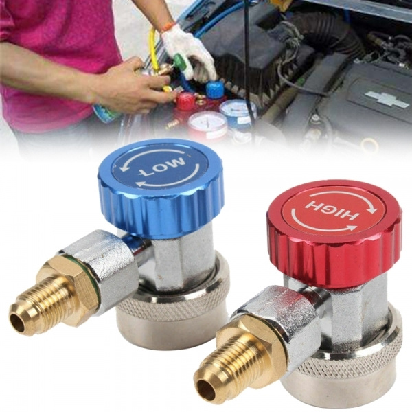 2 pcs R134a quick connector for air conditioning refrigerant adapter ...