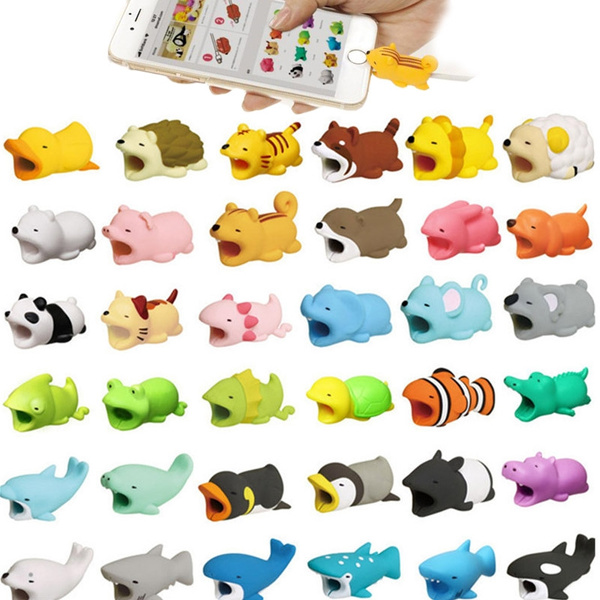 Cute Doll Animal Cable Protector for Iphone Cable Dog Bite Rabbit Cat ...