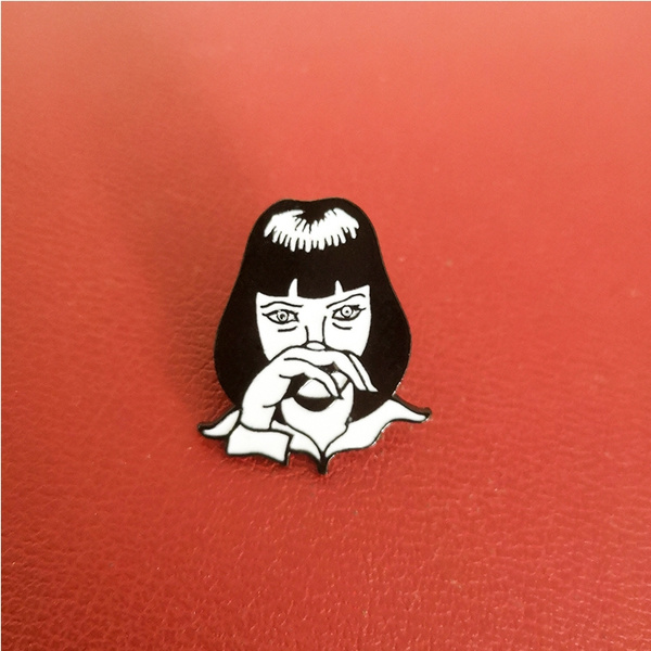 Mia Wallace Pulp Fiction Enamel Pin Cool Girl 90s Movie Jewelry Badge ...