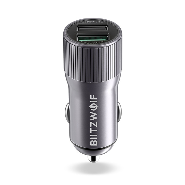 1PC BlitzWolf BW-SD2 30W Fast Charging Dual USB Ports Car Charger QC3.0 ...